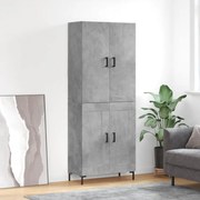 Skříň highboard betonově šedá 69,5x34x180 cm kompozitní dřevo