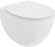 Mexen Egg WC mísa Rimless s pomalu sklápějícím sedátkem slim, duroplast, bílý lesk - 30245000