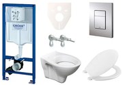 Cenově zvýhodněný závěsný WC set GROHE do lehkých stěn / předstěnová montáž + WC Ceramia S-Line Pro 38528SET-KR