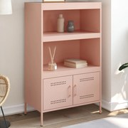 Skříň highboard růžová 68 x 39 x 113 cm ocel