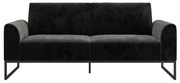 Černá sametová polohovací/rozkládací pohovka 217 cm Adley - II. jakost – CosmoLiving by Cosmopolitan