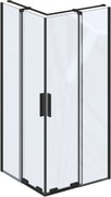 Ravak Roll - Sprchový kout 80x80 cm, černá/čiré sklo X14V40300Z1