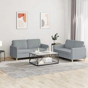 2dílná sedací souprava s poduškami světle šedá textil 3202086