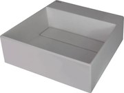 Deante Correo, granitové umyvadlo na desku s poličkou pod baterii a krycí deskou 400x400x130 mm, šedá metalíza, CQR_SU4M
