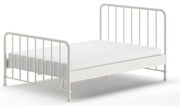 Bílá kovová dvoulůžková postel s roštem 140x200 cm BRONXX – Vipack