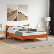 Postel bez matrace voskově hnědá 160 x 200 cm masivní borovice 3216365
