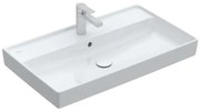 Villeroy & Boch Collaro - Umyvadlo nábytkové 80x47 cm, s přepadem, otvor pro baterii, CeramicPlus, Stone White 4A3380RW