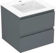 Mexen Orio koupelnová skříňka 50 cm s umyvadlem Otis, 2 zásuvky, grafit mat/bílá mat - 91A10-05047-2-BFF66-W18M01