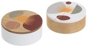 Dekorativní úložné boxy s víkem v sadě 2 ks ø 17x6,5 cm – Casa Selección