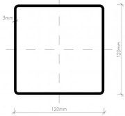 Pozinkovaný jekl 120 x 120 x 3 mm - délka 2 m