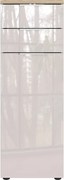 Krémová lesklá vysoká/úzká koupelnová skříňka 39x112 cm Tavira – Germania