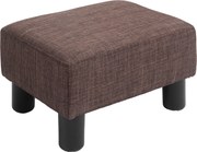 HOMCOM taburet otoman do 100 kg nosnost obdélníkový čalouněný taburet do obývacího pokoje hnědý 40 x 30 x 24 cm | Aosom.de