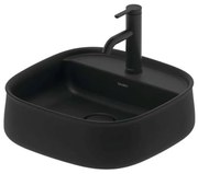 Duravit Zencha - Umyvadlo na desku 42x42 cm, bez přepadu, otvor pro baterii, DuraCeram, antracit mat 2374421371