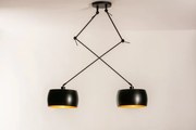 Závěsné černé designové svítidlo nad stůl Snap Light Duo Bond Black and Black