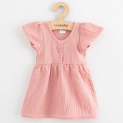 Kojenecké mušelínové šaty New Baby pink, vel. 62 (3-6m)