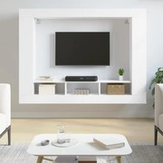 TV skříňka bílá 152 x 22 x 113 cm kompozitní dřevo