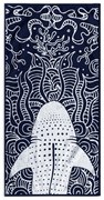 Tmavě modrá plážová osuška 90x180 cm Shark – DecoKing