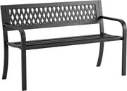 Outsunny zahradní lavička pro venkovní použití, pro 2 osoby, patio lavička, černá