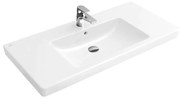 Villeroy & Boch Subway 2.0 - Umyvadlo nábytkové 100x47 cm, s přepadem, otvor pro baterii, CeramicPlus, alpská bílá 7175A0R1