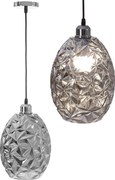 Toolight - Chromovaná skleněná závěsná lampa 1xE27 60W APP564-1CP, chromová, OSW-09670