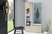 Eka Předsíňová stěna s čalouněnými panely Trinity 13 - Sonoma / Světlá modrá 2322