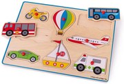Bigjigs Toys Vkládací puzzle dopravní prostředky