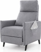 relaxační polohovací TV křeslo, dřevo/kov/látka, 105x68x80 cm, nohy tmavé/šedá, Dekorino KR20260137