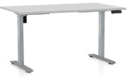Výškově nastavitelný stůl OfficeTech B, 120 x 80 cm, šedá podnož, světle šedá
