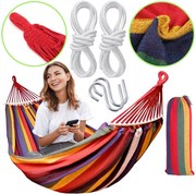 Bluegarden Bluegarden, závěsná houpací síť s dřevěnou oporou pro 1 osobu 90x200cm Hammock 400257, žlutá, OGR-09033