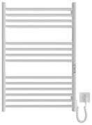 Mario-Radiators Koupelnový žebříkový radiátor HF GREENWICH 170W/230V 77x53 cm bílá kulatý 6.1.0302.06.WM