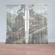 Sablio Záclony Parní lokomotiva na viaduktu: 2ks 150x250cm
