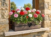 AMADEA Dřevěný obal s truhlíkem se srdcem tmavý, 52x21,5x17cm Český výrobek