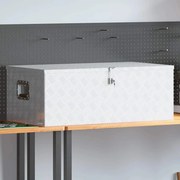 Úložný box stříbrný 100 x 55 x 37 cm hliník 152256