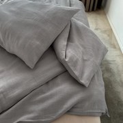 HEDDA Lněné povlečení Naira šedé rozměr: povlak na polštář 70 x 90 cm