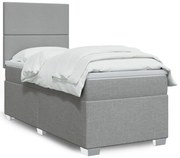 Box spring postel s matrací světle šedá 80 x 200 cm textil 3290308