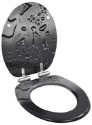 WC sedátko s funkcí pomalého sklápění MDF motiv vodních kapek 143933