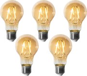 Sada 5 stmívatelných LED žárovek E27 A60 zlatá 3W 310 lm 2200K