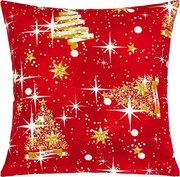 Bellatex Povláček Vánoce Stromek vánoční červená, zlatá rozměr 40x40 cm
