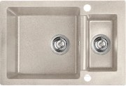 Laveo Celia, 1,5-komorový granitový dřez 650x440x195 mm, béžová, LAV-SBC_430T
