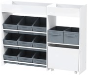 Dětský regál na hračky s 11 boxy, bílo-šedý 311-089V90WT