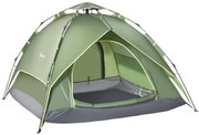 Outsunny kempinkový stan pro 2 dospělé + 1 dítě, nepromokavý, 4 roční období, 210x210x140cm, ideální pro venkovní dobrodružství | Aosom.de