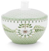 Pip Studio Lily & Lotus cukřenka 300ml, zelená (porcelánová cukřenka s víčkem 300ml)