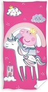 Carbotex Plážová osuška 70x140 Peppa Pig Unicorn bavlna Léto