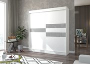 ADRK Furniture Skříň s posuvnými dveřmi a lacobelem BATIA 200 SW-BAT-W+GL-200+A518