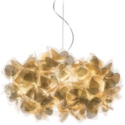 Slamp Clizia Mama Non Mama gold, designové svítidlo s čirým kabelem, 2x12W E27, prům. 53cm
