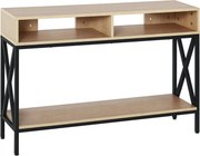 Konferenční stolek HOMCOM do předsíně s 2 přihrádkami a policí 120x23,5x75 cm Dub a Černá | Aosom