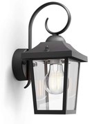 Philips myGarden - Nástěnná venkovní lucerna 29x13 cm, E27, černá 915005309001