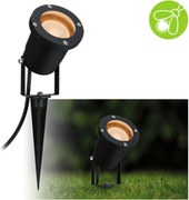 P 94731 LED bodové zahradní světlo zlaté světlo neláká hmyz IP65 kruhové 92mm 2200 - 2200K 4,3W 230V 38-38° černá kov - PAULMANN
