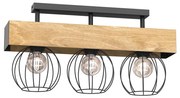 Luminex Přisazený lustr MENTON 3xE27/15W/230V černá/hnědá/dub 1638