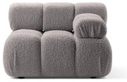 Světle šedý modul pohovky z textilie bouclé (pravý roh) Bellis – Micadoni Home